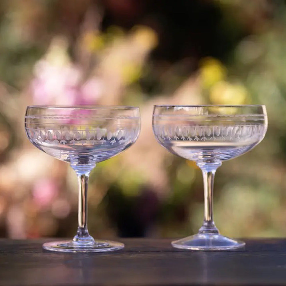 Vintage Coupe Glasses | Coupe Champagne Glasses | The Savory Pantry